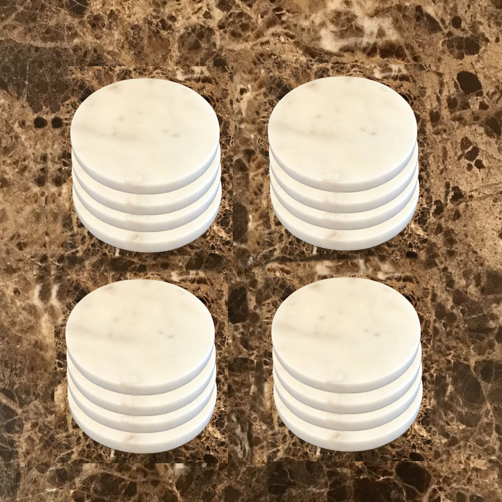 White And Grey Marble Coasters. Gorgeous, laserable